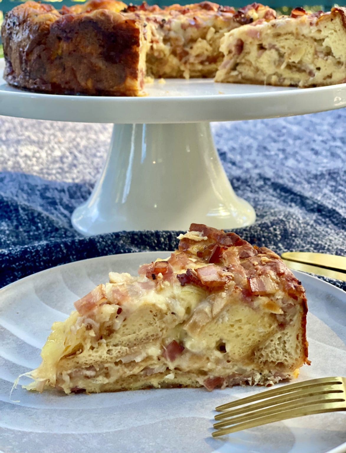 Easy Overnight Breakfast Strata with Eggs, Bacon & Cheese - 3CatsFoodie