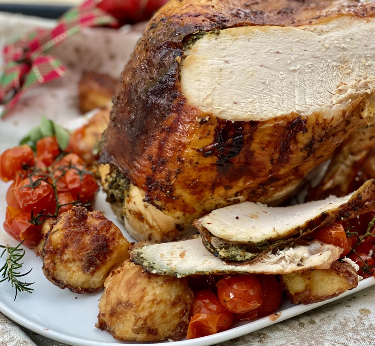 Roast Turkey Breast (Buffe with Sage and Garlic) - 3CatsFoodie