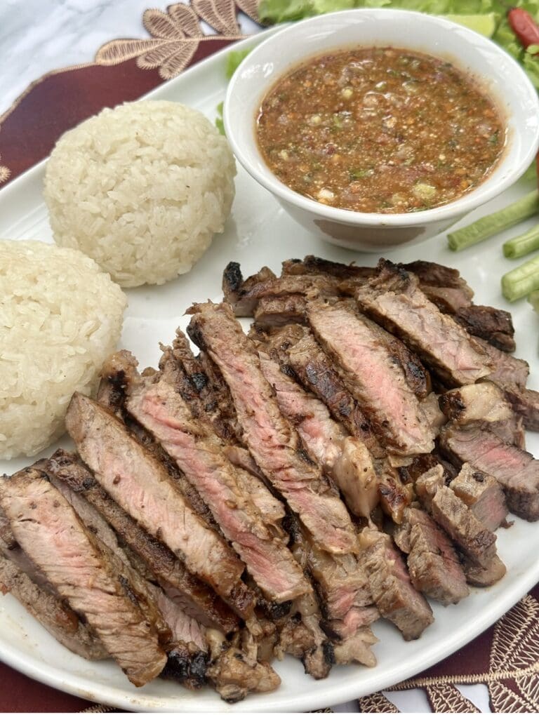 Crying Tiger (Thai beef steak with Nam Jim Jaew dipping sauce ...